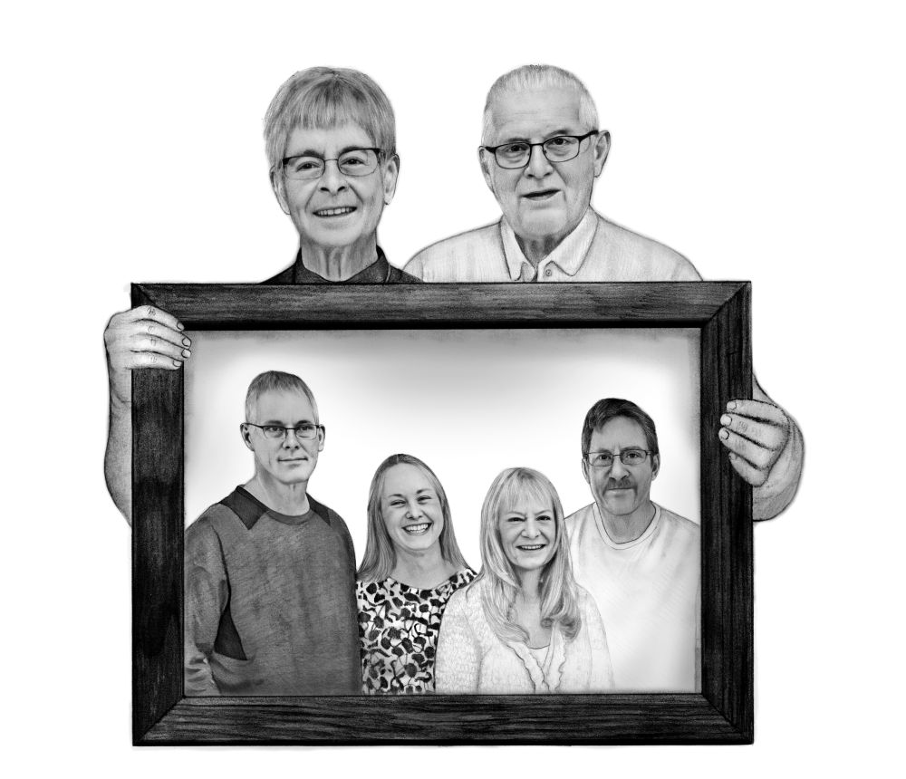Black & White "frame within frame" generations portrait – DRAWKING.COM ...