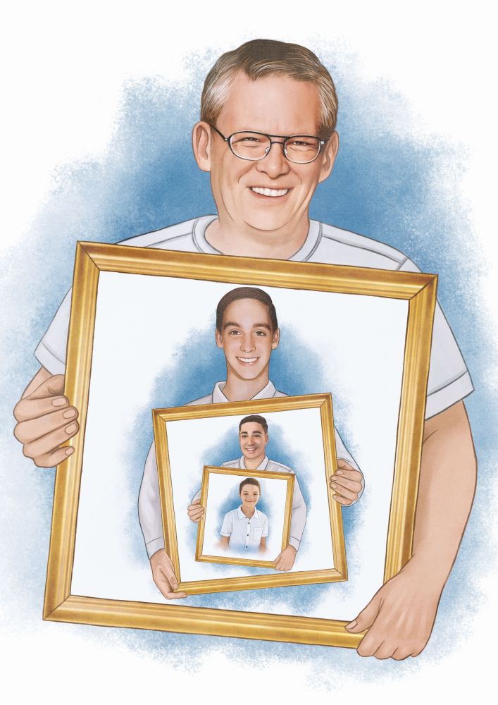 Color "Frame within Frame" Generational Portrait – DRAWKING.COM ...