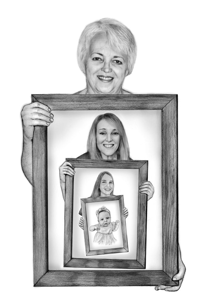 Black & White "frame within frame" generations portrait – DRAWKING.COM ...